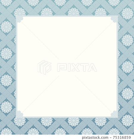 Japanese style traditional pattern square frame - Stock Illustration ...