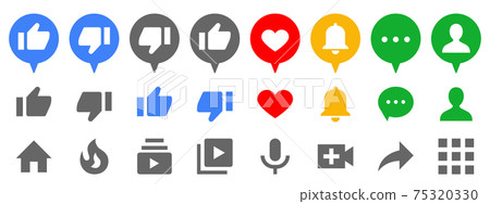 Set of SNS icons - Stock Illustration [75320330] - PIXTA