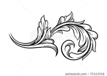 Baroque Scroll as Element of Ornament and... - Stock Illustration ...