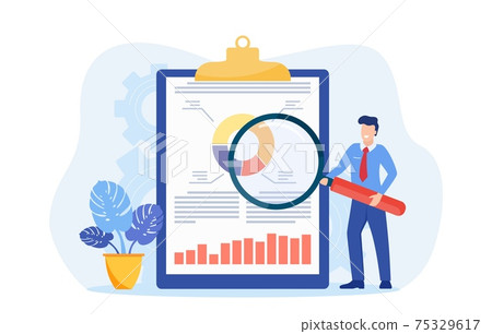 man working on data analysis - Stock Illustration [75329617] - PIXTA