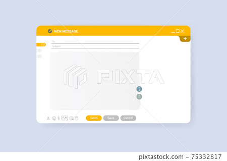 Email window template, new message orange... - Stock Illustration ...