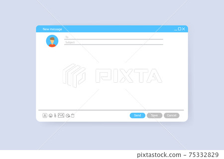 Email window template, new message blue... - Stock Illustration ...