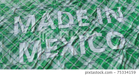 Textile with printed MADE IN MEXICO text,... - Stock Illustration ...