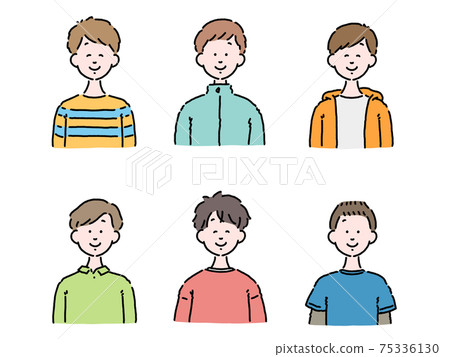 Kids boy upper body set - Stock Illustration [75336130] - PIXTA