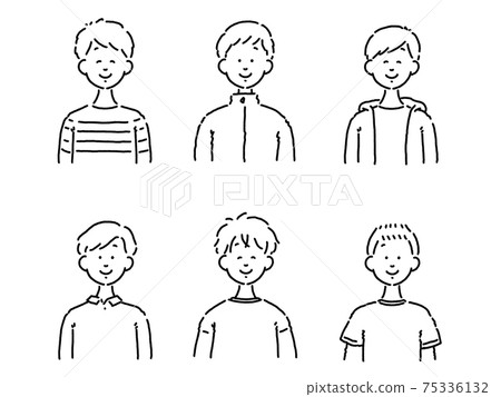 Kids boy upper body set - Stock Illustration [75336132] - PIXTA