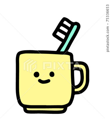 Toothbrush and cup - Stock Illustration [75336653] - PIXTA