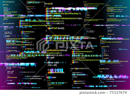 Abstract background with glitched program code - Stock Illustration [75337674] - PIXTA