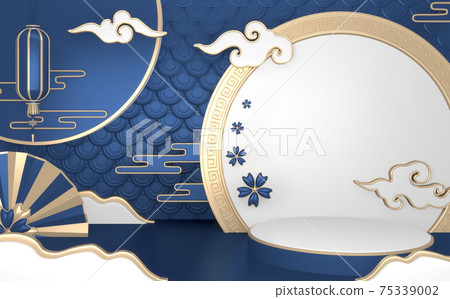 Blue Abstract geometric background, japanese... - Stock Illustration ...