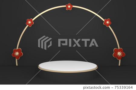 japanese Black and Golden Podium minimal... - Stock Illustration ...