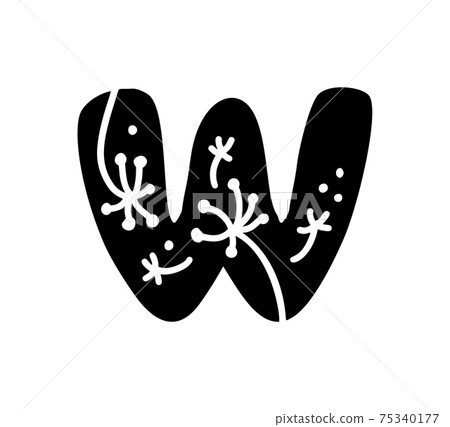 Vintage floral bold Letter W Logo spring.... - Stock Illustration ...