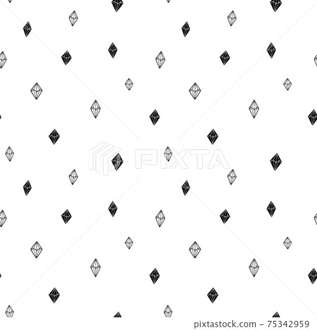 Crystal seamless pattern, black and white... - Stock Illustration ...