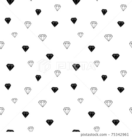 Crystal seamless pattern, black and white... - Stock Illustration ...
