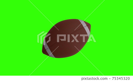 Rugby ball isolated on a green screen. 3d... - Stock Illustration ...