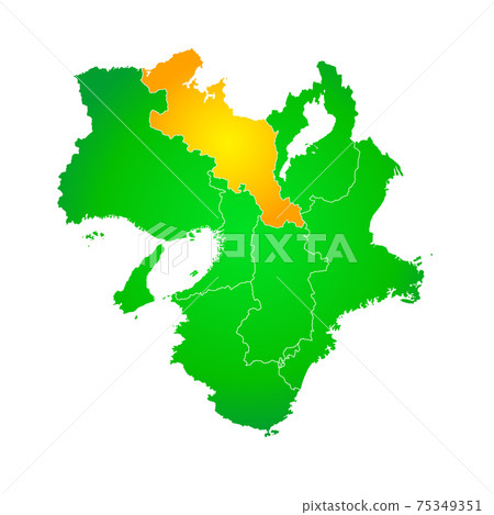 Kinki region and Kyoto prefecture map - Stock Illustration [75349351 ...