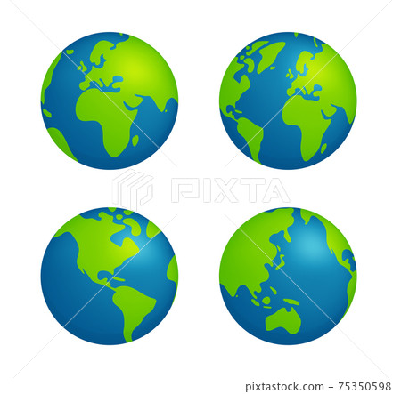 Simplified world map / Earth vector... - Stock Illustration [75350598 ...