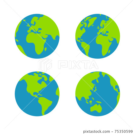 Simplified world map / Earth vector... - Stock Illustration [75350599 ...