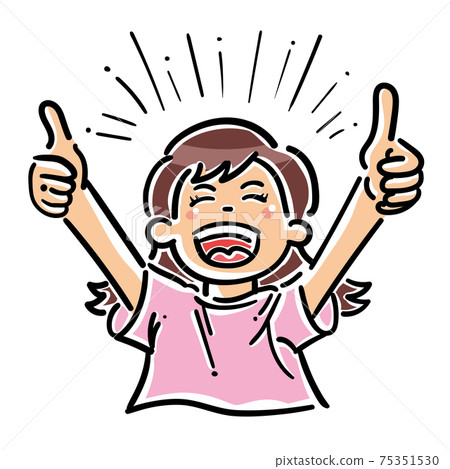 Delighted girl vector - Stock Illustration [75351530] - PIXTA