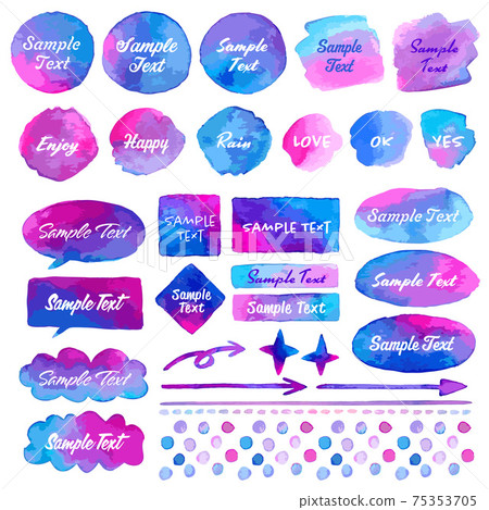 Hand-painted watercolor blue pink gradation... - Stock Illustration ...