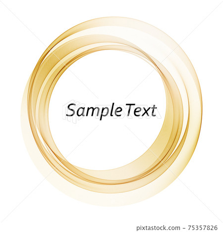 Wavy round gold frame, on white background - Stock Illustration ...