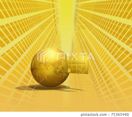 Gold credit card and the earth - Stock Illustration [75365490] - PIXTA