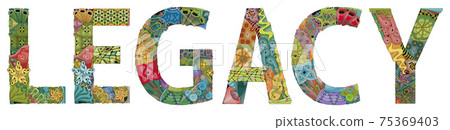 Word LEGACY. Vector zentangle object for... - Stock Illustration ...