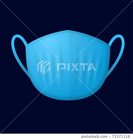 Face blue breathing mask different types with...-插圖素材 [75371118] - PIXTA圖庫