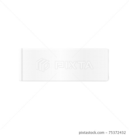 Cloth blank label with stitches, horizontal... - Stock Illustration ...