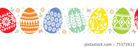 Easter decorative eggs horizontal pattern seamless - Stock Illustration ...
