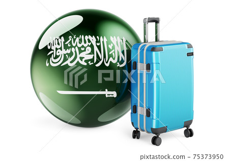 Suitcase with Saudi Arabian flag. Saudi Arabia... - Stock Illustration ...