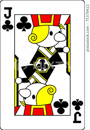 Playing cards picture card cute club Jack - Stock Illustration ...