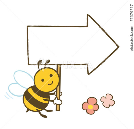 Illustration of a cute bee character holding an... - Stock Illustration ...