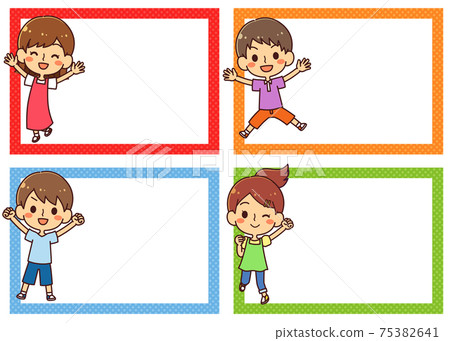 Children's square frame set illustration material - Stock Illustration ...
