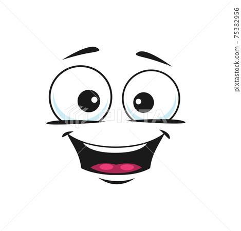 Emoticon in good mood isolated happy smiley emoji - Stock Illustration ...