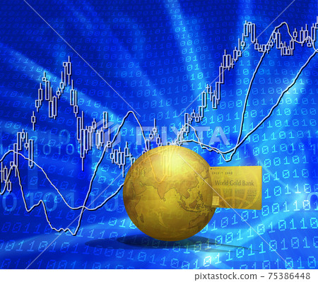 Gold credit card and the earth - Stock Illustration [75386448] - PIXTA