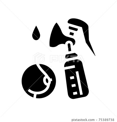 pumpking milk with breast pump glyph icon... - Stock Illustration ...