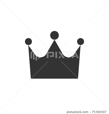Crown icon. Grey on white background. Vector... - Stock Illustration ...
