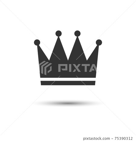 Crown icon. Grey on white background. Vector... - Stock Illustration ...