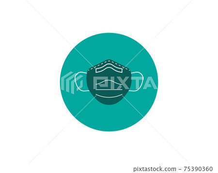 Medical mask, patient icon. Vector... - Stock Illustration [75390360 ...