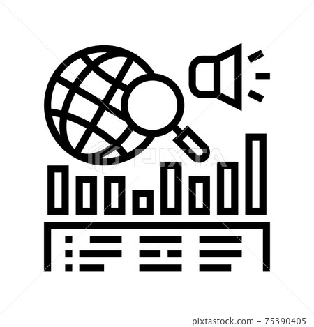 news coverage analysis line icon vector... - Stock Illustration ...