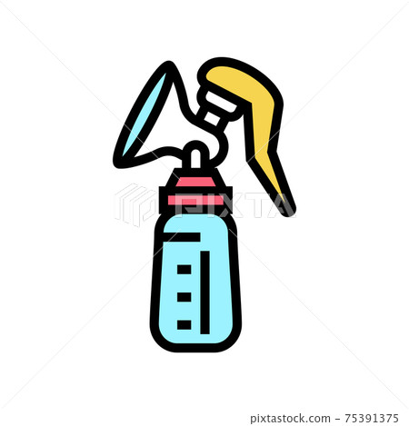 breast milk pump color icon vector illustration - Stock Illustration ...