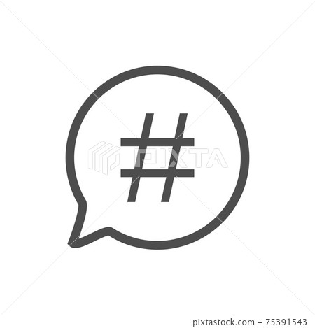 Hashtag icon in speech bubble. Vector... - Stock Illustration [75391543 ...