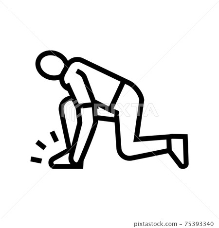 human leg pain gout symptom line icon vector... - Stock Illustration ...