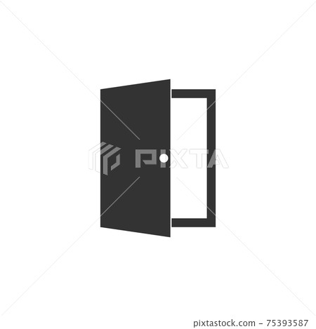 Open door icon. Vector illustration, flat...-插圖素材 [75393587] - PIXTA圖庫