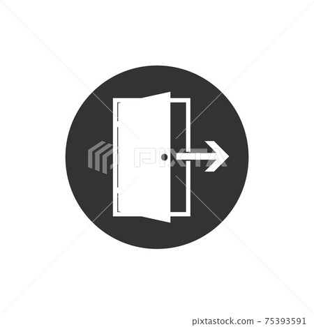 Open door icon. Vector illustration, flat... - Stock Illustration ...