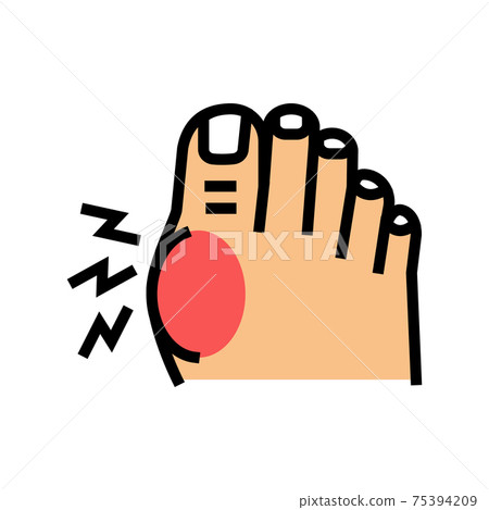 pain in big toe color icon vector illustration - Stock Illustration ...