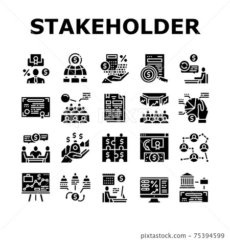 Stakeholder Business Collection Icons Set Vector - Stock Illustration ...