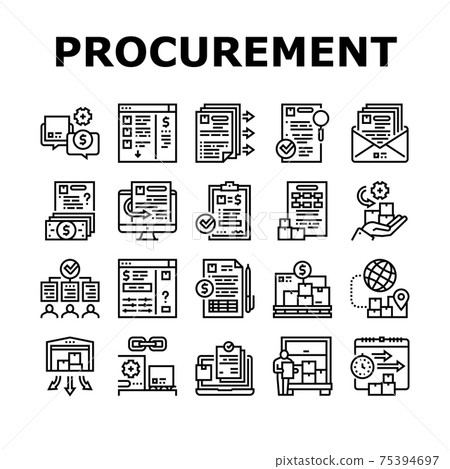 Procurement Process Collection Icons Set Vector - Stock Illustration [75394697] - PIXTA