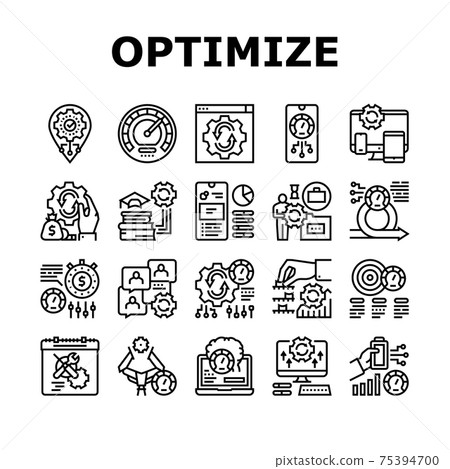 Optimize Operations Collection Icons Set Vector - Stock Illustration ...