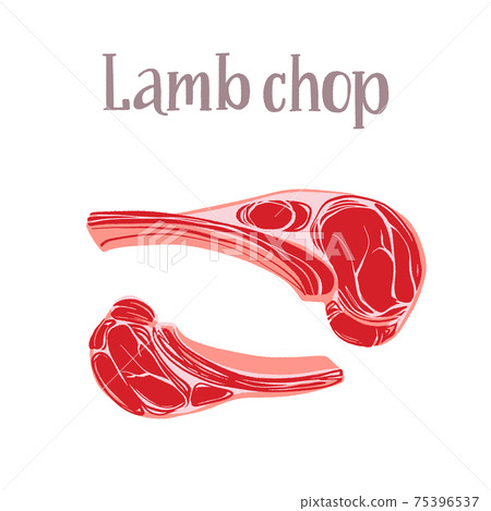 Fresh raw lamb chop. Protein healthy nutrition... - Stock Illustration ...