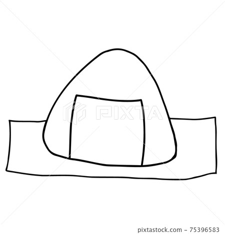 Simple rice ball line art illustration - Stock Illustration [75396583 ...